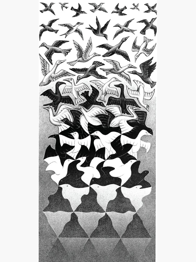 "m.c escher - liberation 1955" Sticker by gogo22art | Redbubble