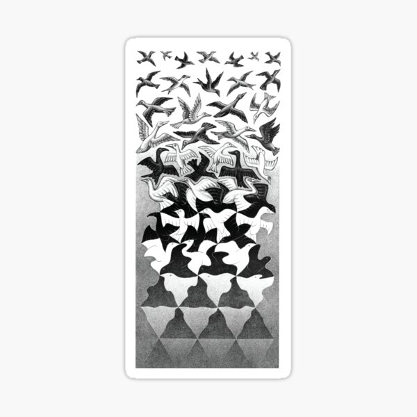 "m.c escher - liberation 1955" Sticker by gogo22art | Redbubble