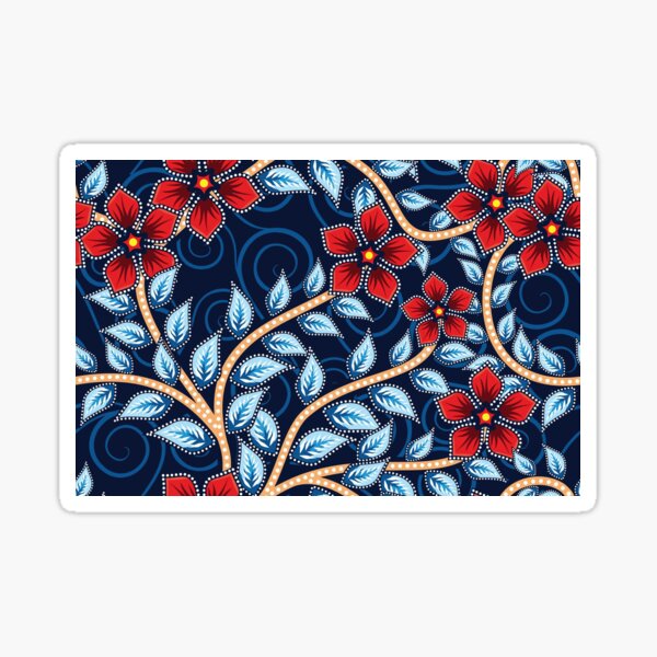 "Batik floral" Sticker by Jemiegarden | Redbubble