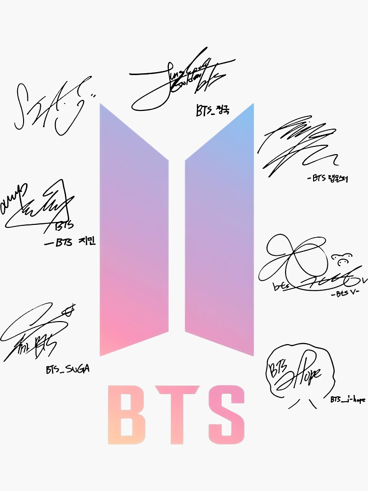 "BT21 Group Signatures" Sticker for Sale by JoVidtaaDams | Redbubble
