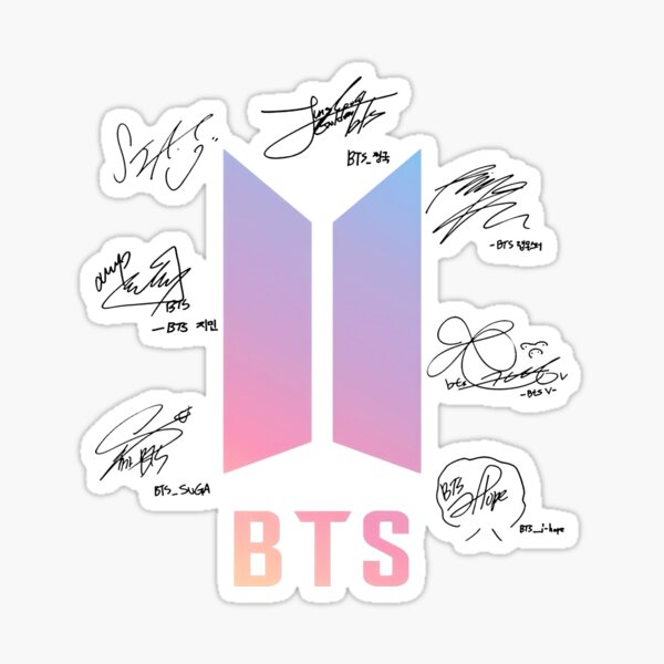 "BT21 Group Signatures" Sticker for Sale by JoVidtaaDams | Redbubble
