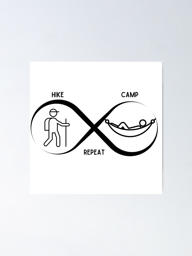 "Hike Camp Repeat 5" Poster for Sale by CampingTees1 | Redbubble
