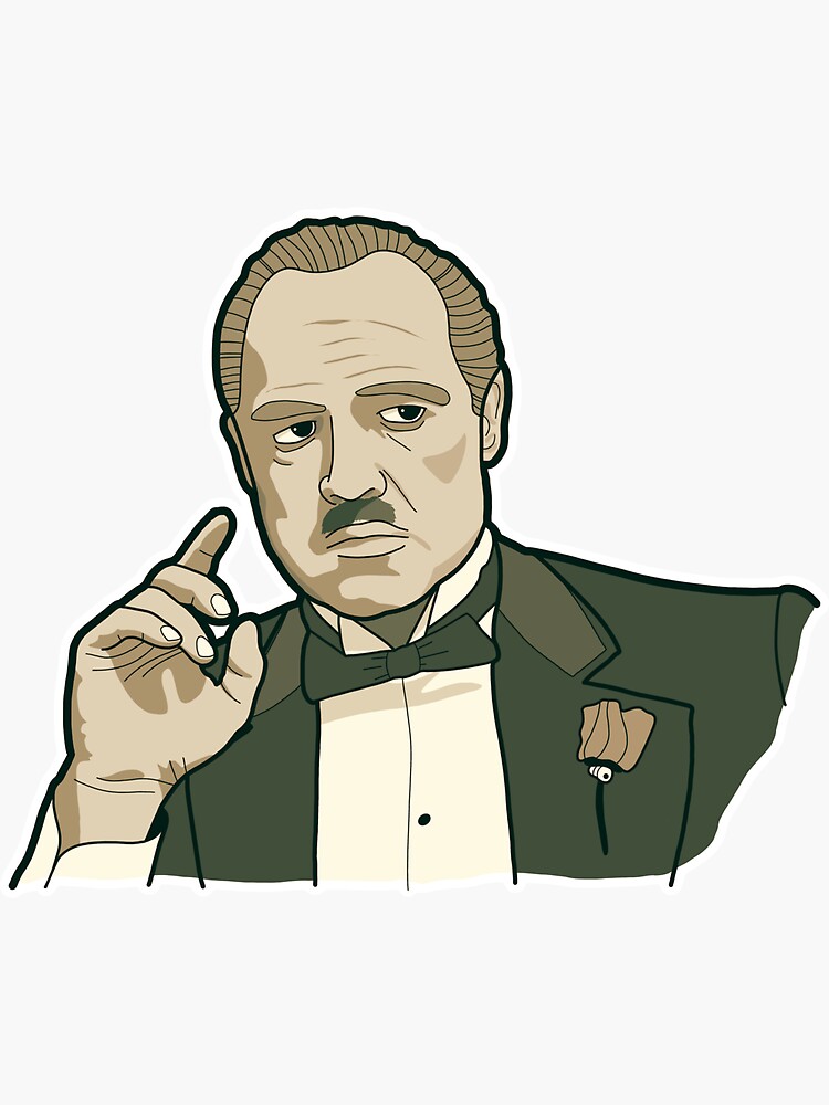 "The Godfather Sticker - Hand-Drawn, Illustration, Hand-Crafted ...
