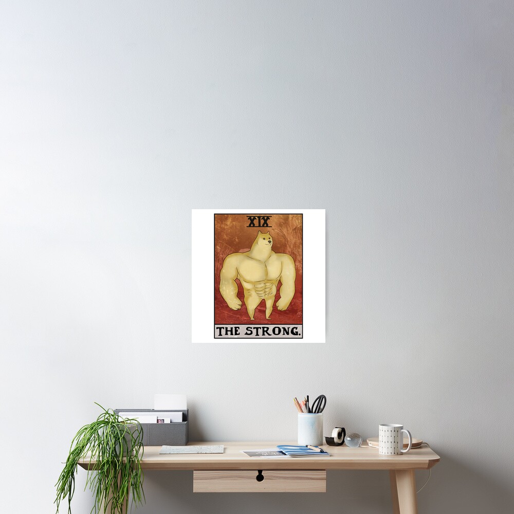 "The Strong Meme Tarot Card Buff Shiba Inu Long Sleeve " Poster by ...