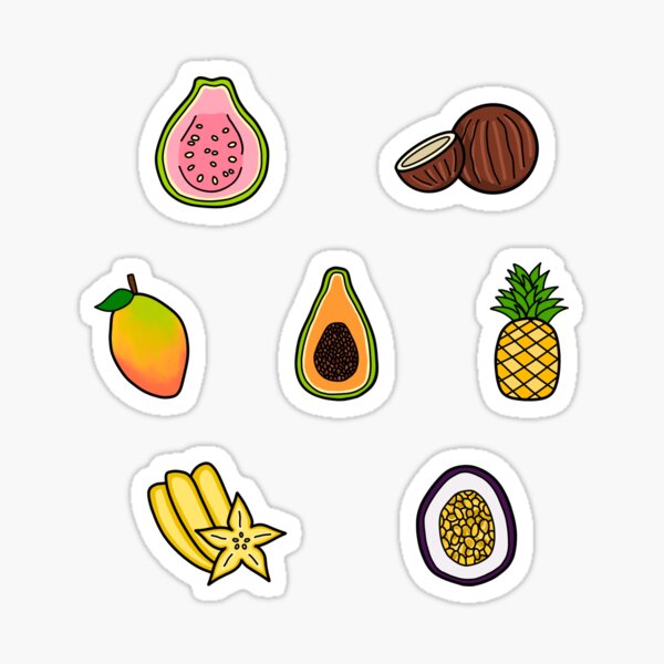 "Tropical Fruit" Sticker by CatieY | Redbubble