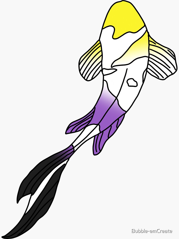 "Non-binary Koi Fish" Sticker for Sale by Bubble-emCreate | Redbubble