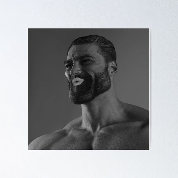 "GigaChad kiss | Giga Chad" Poster for Sale by Mad-Boy | Redbubble