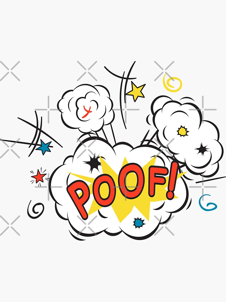 "comics poof " Sticker by Anvinpeeter | Redbubble