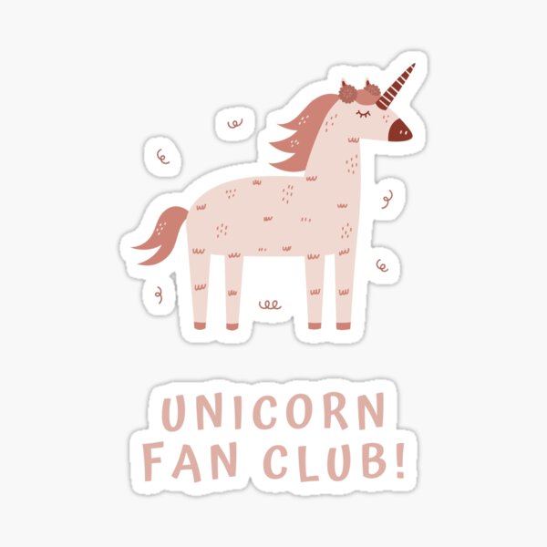 "Unicorn Fan Club" Sticker for Sale by DaisysMerch | Redbubble