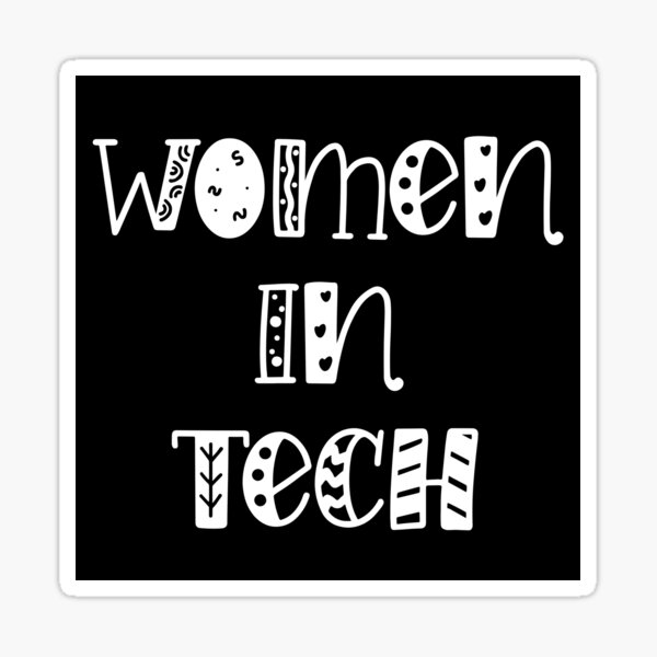 "Women In Tech - Cute - Black" Sticker by Amerant | Redbubble