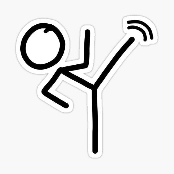 "Stickman Karate Kick" Sticker by JennLyaCole | Redbubble
