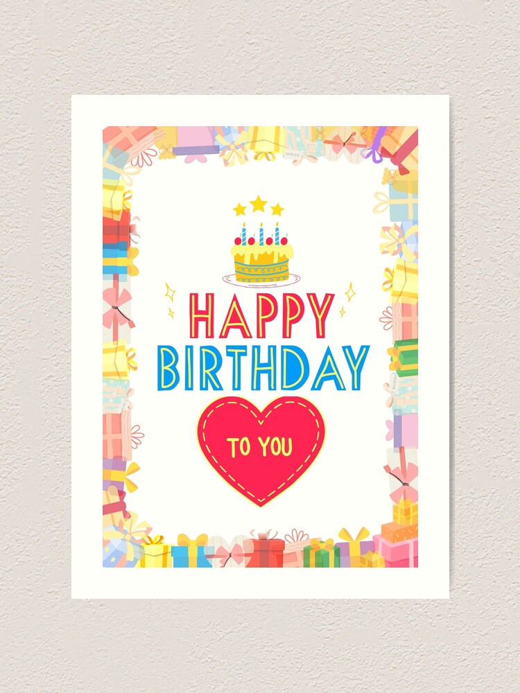 " Happy Birthday Card, HBD, Red Heart Love congratulation card" Art ...