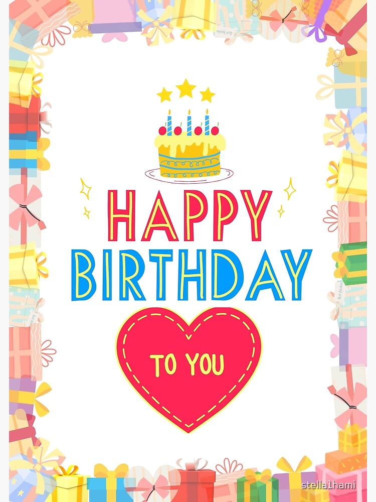 " Happy Birthday Card, HBD, Red Heart Love congratulation card" Art ...