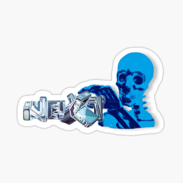 "Chrome Y2k Aesthetic Blue Skeleton" Sticker by M1lkslyvan | Redbubble