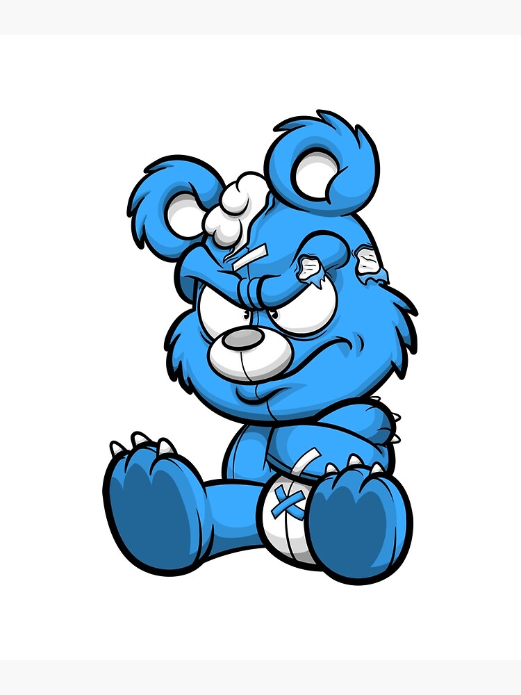 Grumpy Blue Teddy Bear Poster For Sale By Graphiccode Redbubble