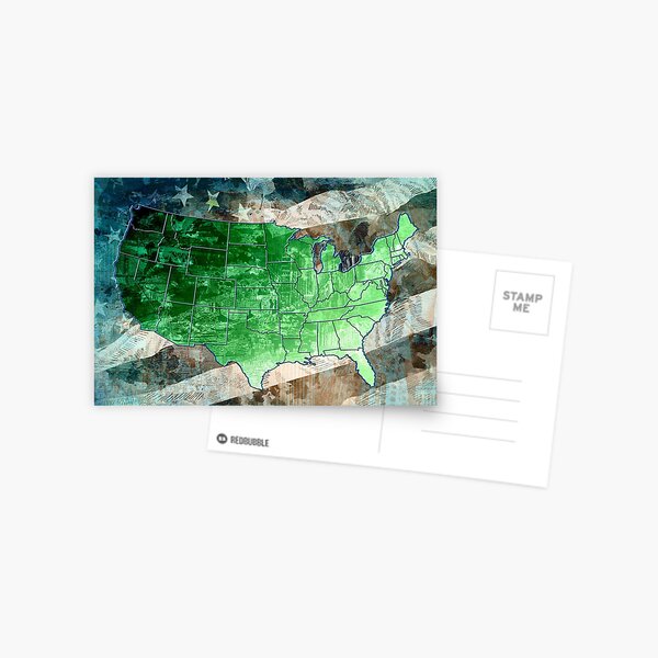 "united states map usa map" Postcard by BekimART | Redbubble