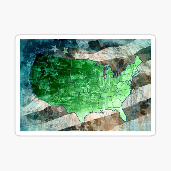 "united states map usa map" Sticker for Sale by BekimART | Redbubble