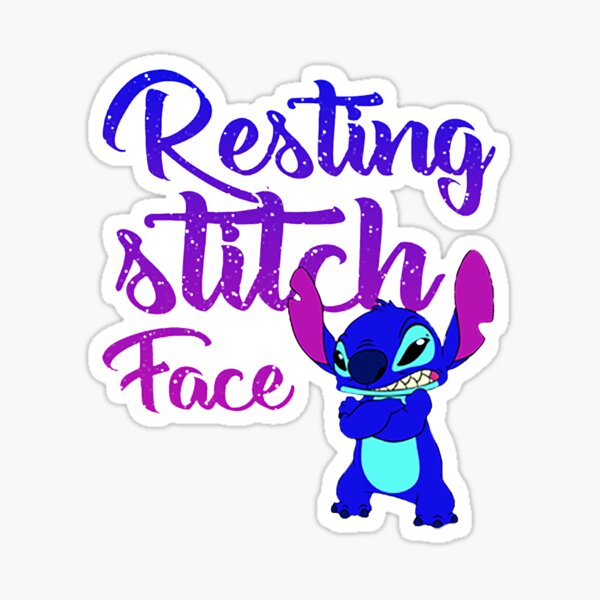 "Resting-Stitch-Face Shirt" Sticker by ConnyEdward | Redbubble