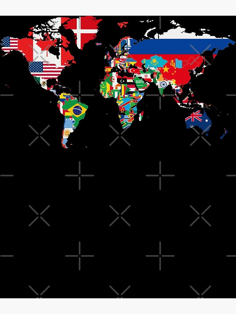 "International World Flags Funny Flags World Map" Canvas Print by ...