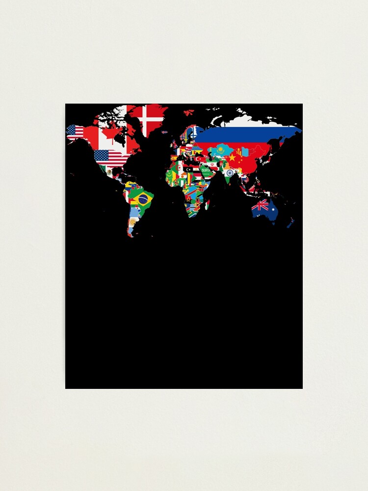 "International World Flags Funny Flags World Map" Photographic Print ...