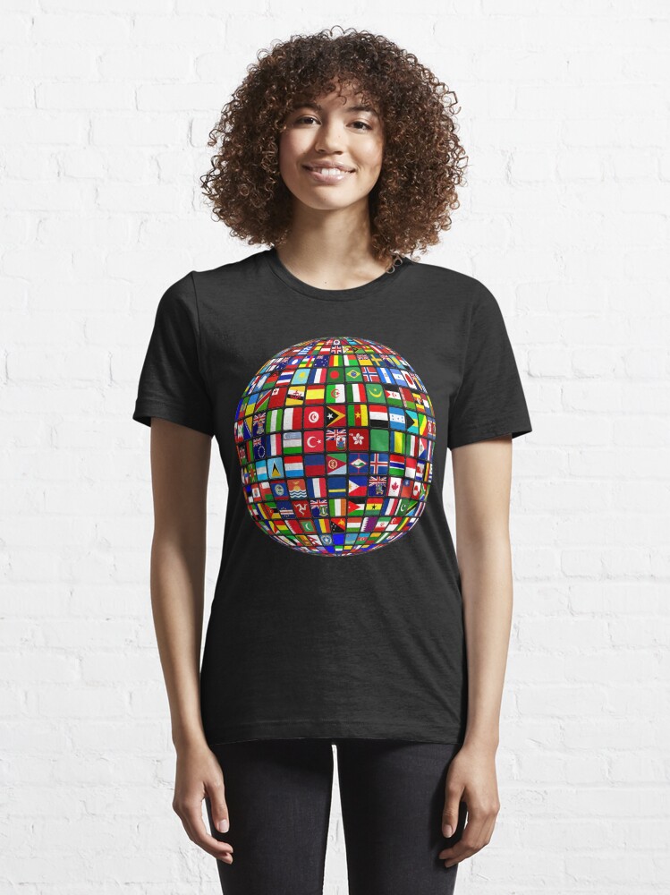 "International World Flags Flags World Map" T-shirt for Sale by KimberlyOppen | Redbubble ...