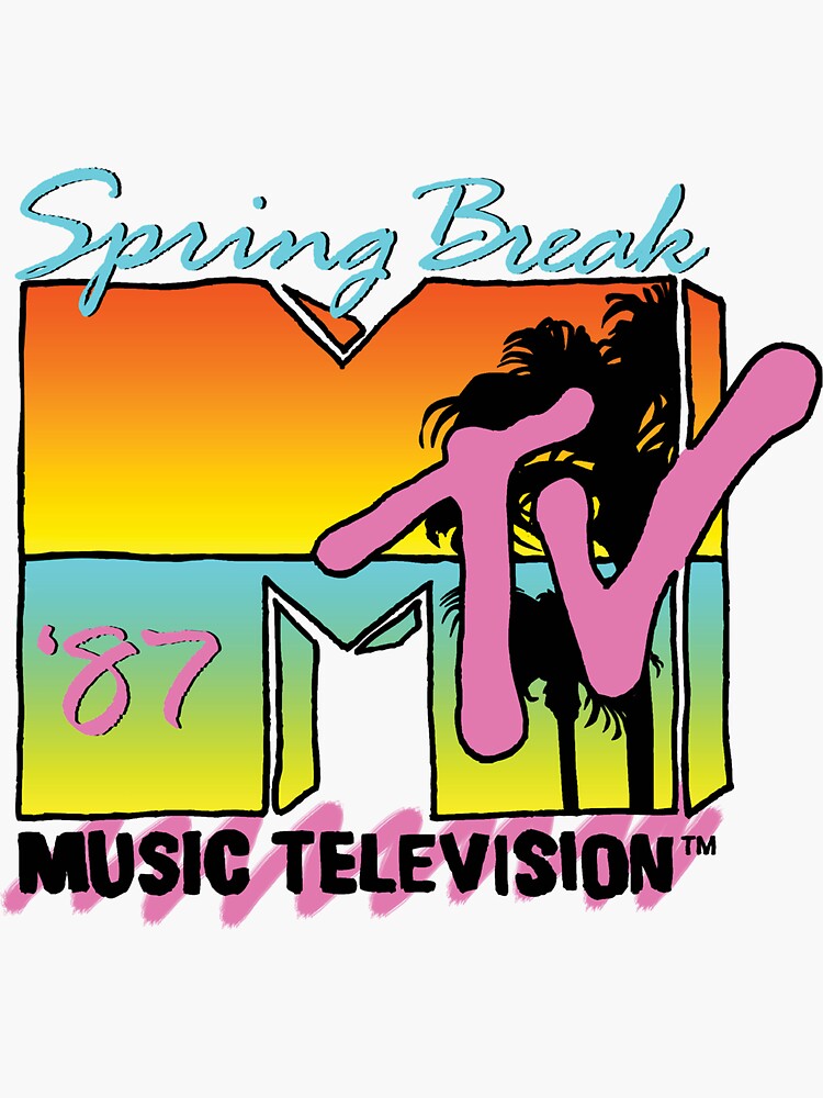 "MTV Logo Spring Break 87" Sticker for Sale by KyogoFuruhashi | Redbubble