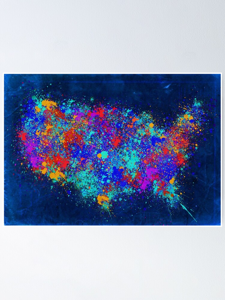 "united states map usa map 3" Poster by BekimART | Redbubble