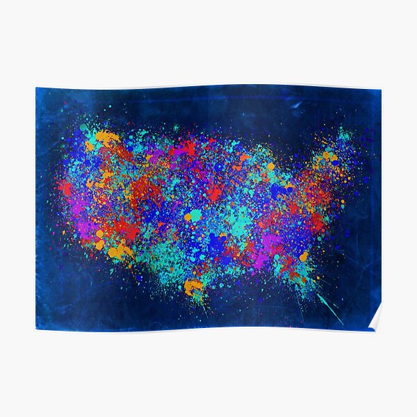 "united states map usa map 3" Poster by BekimART | Redbubble