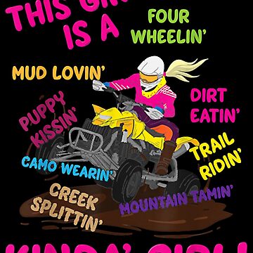 "Funny ATV Quad Biking Saying ATV Girl Four Wheeler" Sticker for Sale ...