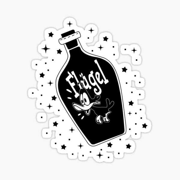 "Flügel Bottle Duck, Flugrel" Sticker by MyrnaoMar | Redbubble