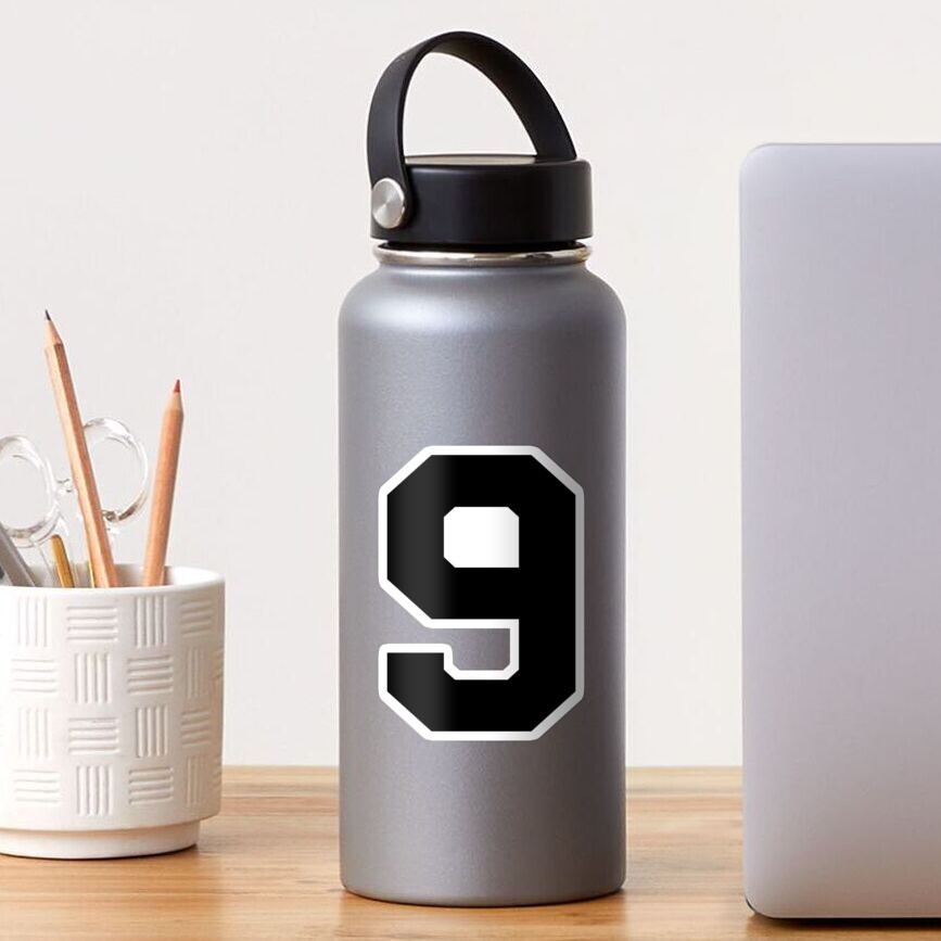 "Number 9, Black nine, Sports number 9" Sticker by TheCultStuff | Redbubble
