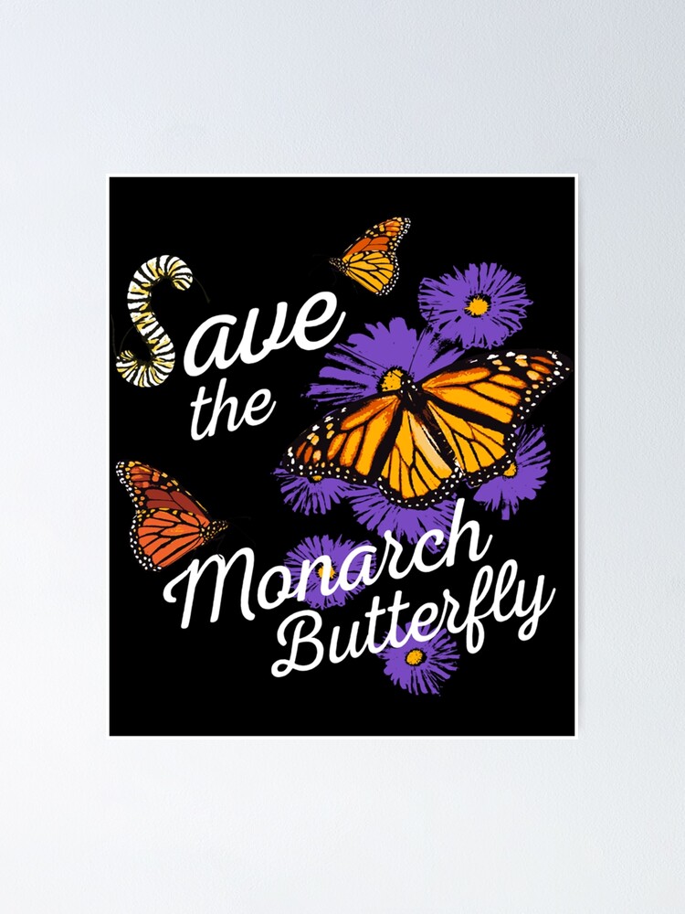 "Save The Monarch Butterfly Fitted V-Neck " Poster for Sale by ...