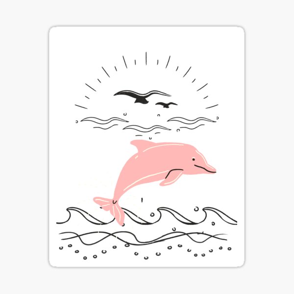 "dolphin scenario " Sticker by SonaliArtistry | Redbubble