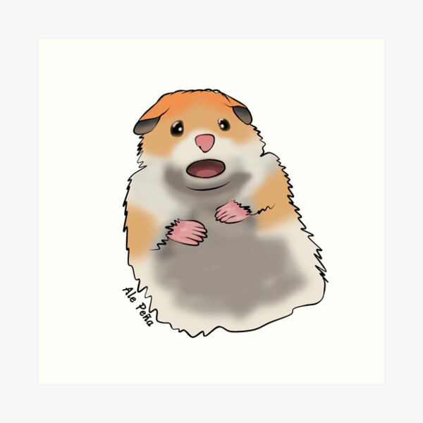 "scared hamster meme" Art Print for Sale by DrawsByAle | Redbubble