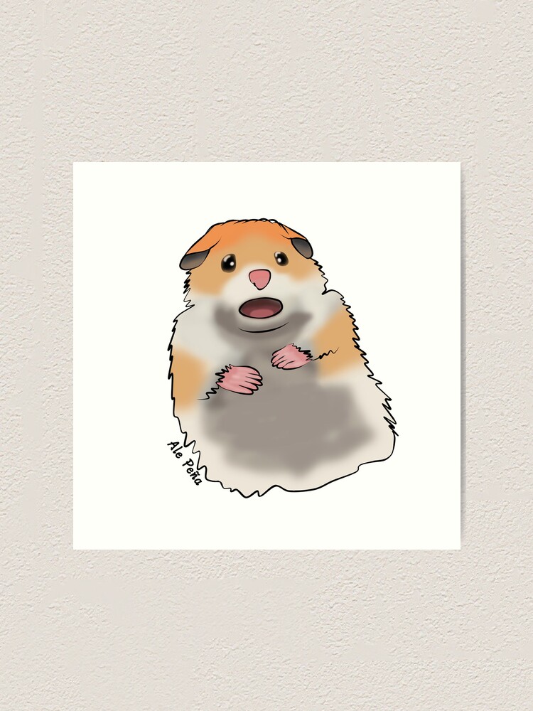 "scared hamster meme" Art Print for Sale by DrawsByAle | Redbubble