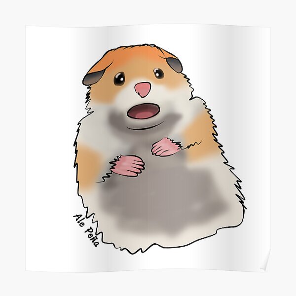 "scared hamster meme" Poster for Sale by DrawsByAle | Redbubble