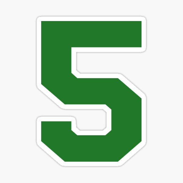 "Number 5, Green five, Sports number 5" Sticker for Sale by ...