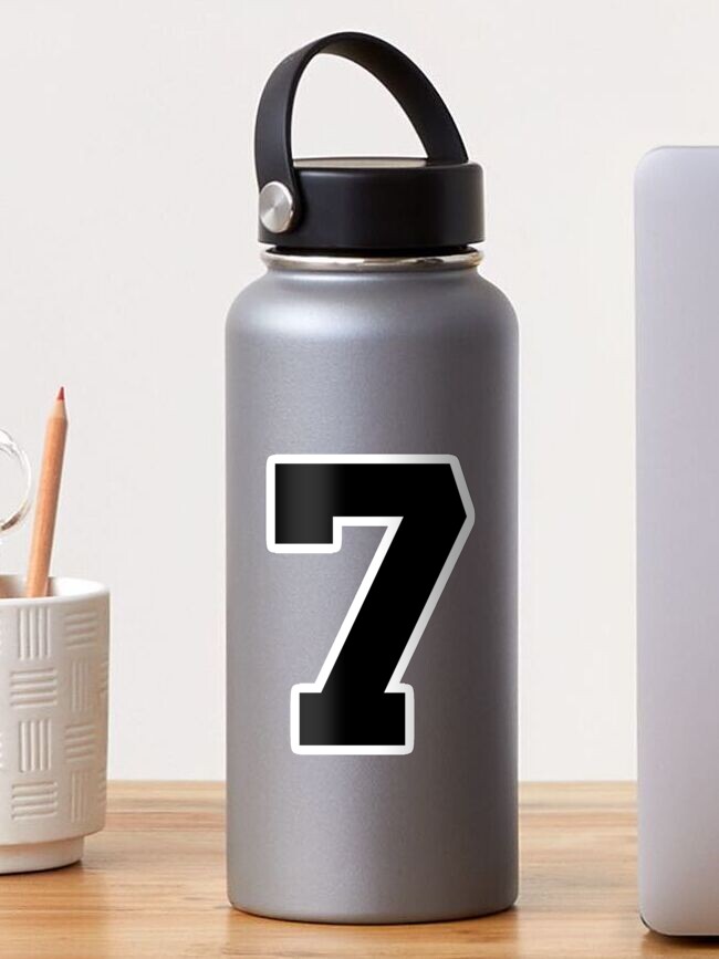 "Number 7, Black seven, Sports number 7" Sticker for Sale by ...