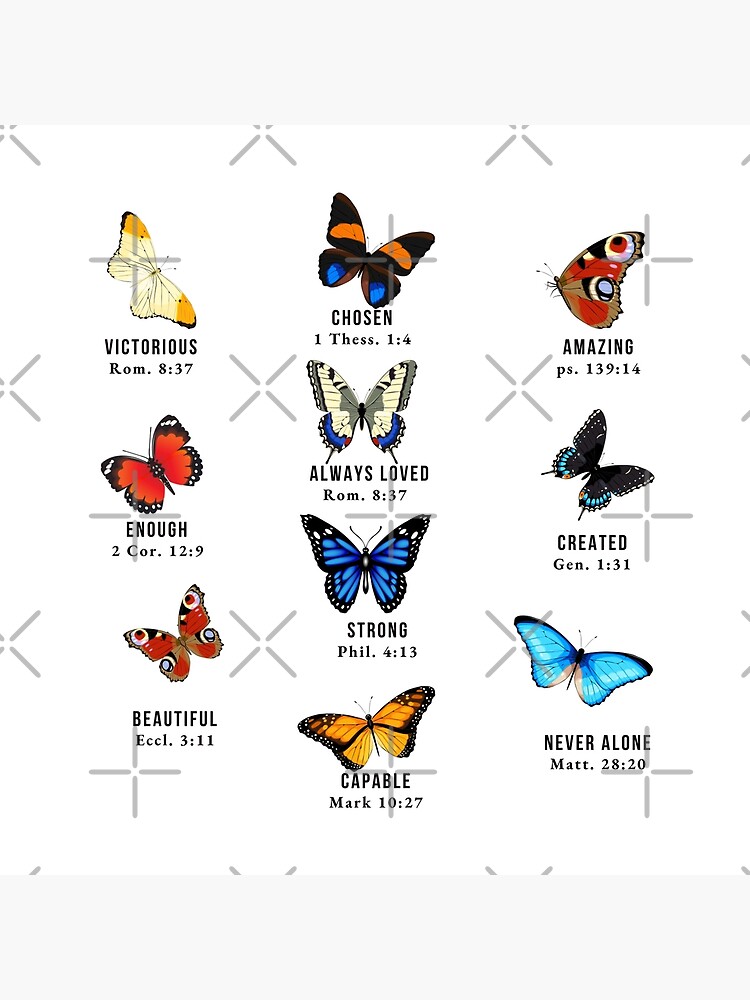 "Beautiful Butterflies with Bible Verses - Christian Designs " Art ...