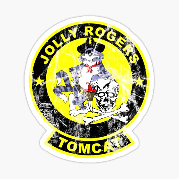 "VF-84 Jolly Rogers Tomcat Insignia - Grunge Style" Sticker by ...