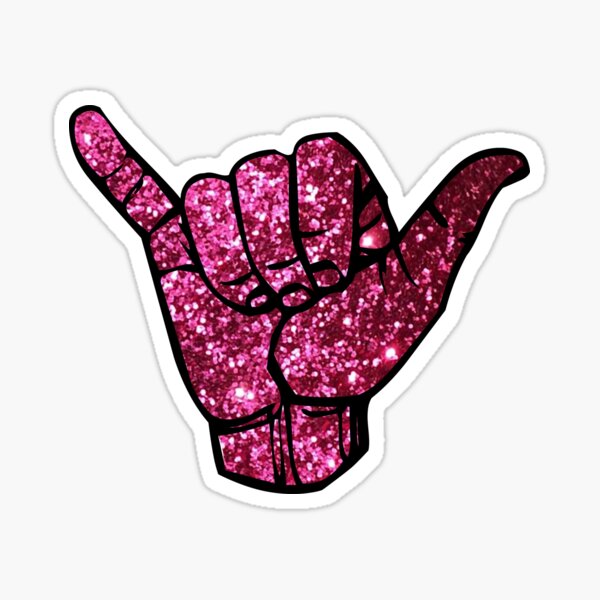 "Shaka Glitter" Sticker for Sale by MadEDesigns | Redbubble
