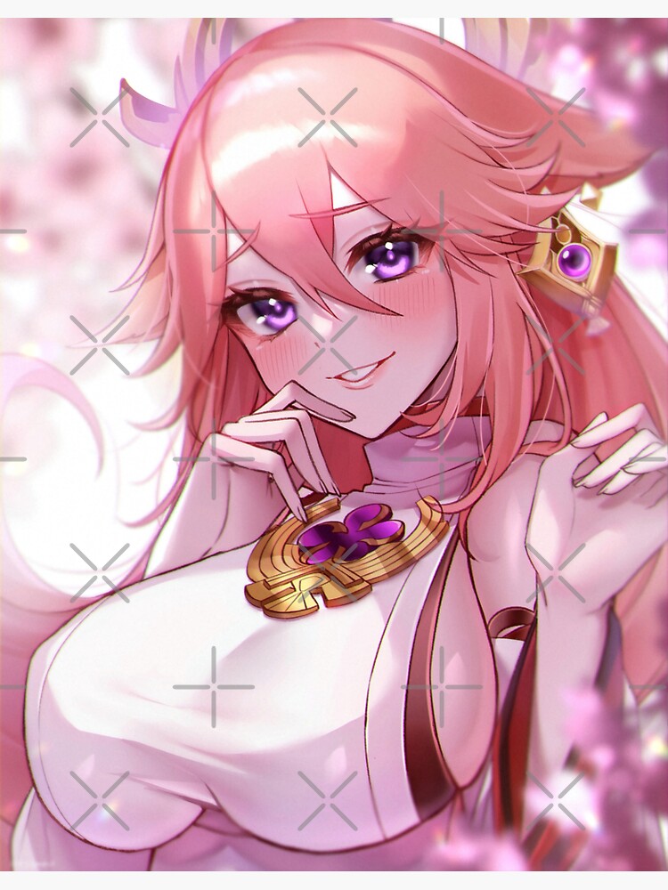 Pegatina «Impacto de Yae Miko Genshin» de Jeonghyeokri | Redbubble