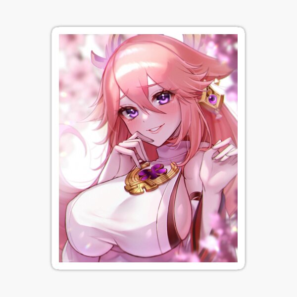 Pegatina «Impacto de Yae Miko Genshin» de Jeonghyeokri | Redbubble