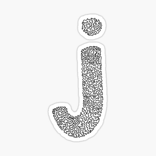 "single line letter J in black " Sticker by succy-arts | Redbubble