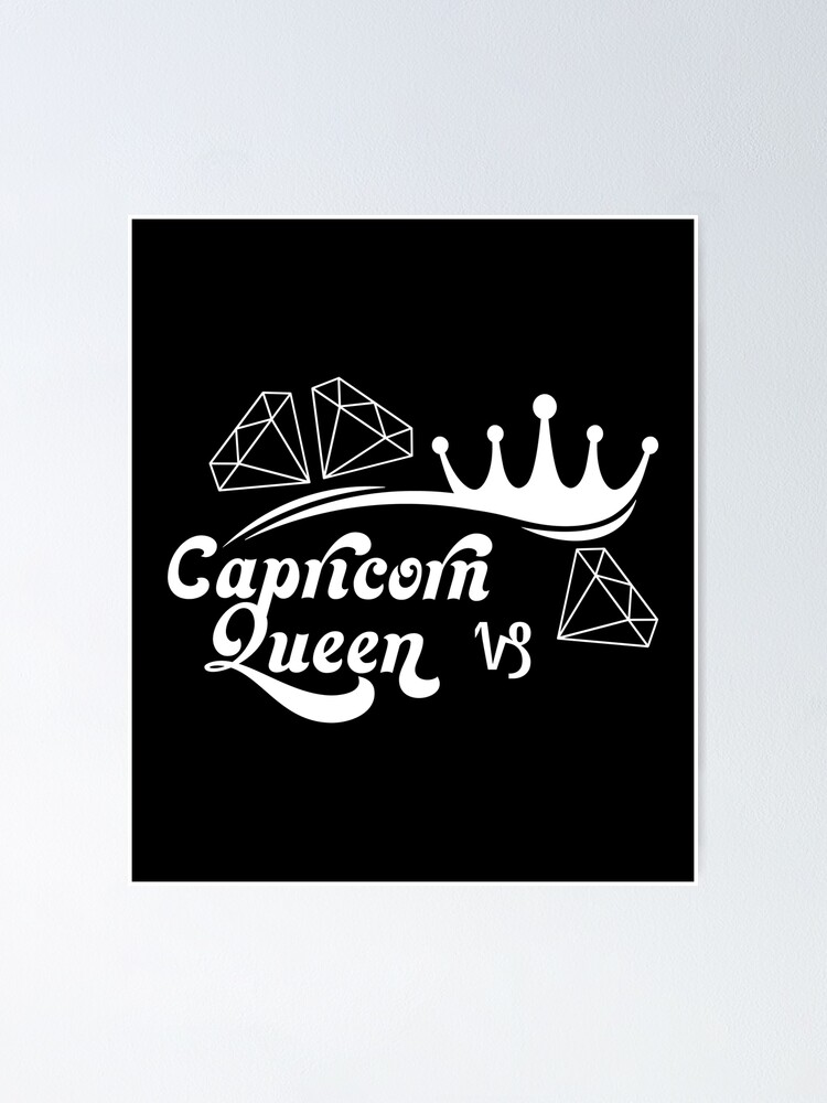 "Capricorn Queen | Zodiac sign | Crown and Diamonds Illustration ...