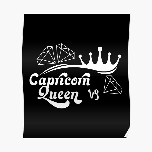 "Capricorn Queen | Zodiac sign | Crown and Diamonds Illustration ...