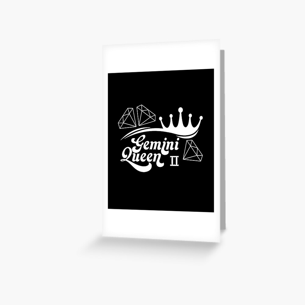 "Gemini Queen | Zodiac sign | Crown and Diamonds Illustration" Greeting ...