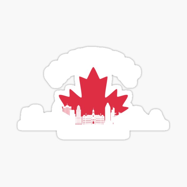 "Montreal, Canada | Montreal, Canada with maple leaf & skyline" Sticker ...
