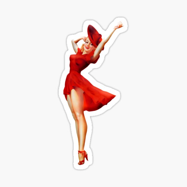 Sexy Vintage Pin Up Girl Sticker By Authenticwords Redbubble
