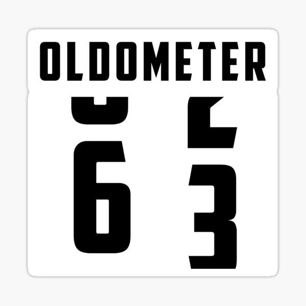 "Oldometer counter Number 63 birthday" Sticker by HeavyStyle | Redbubble